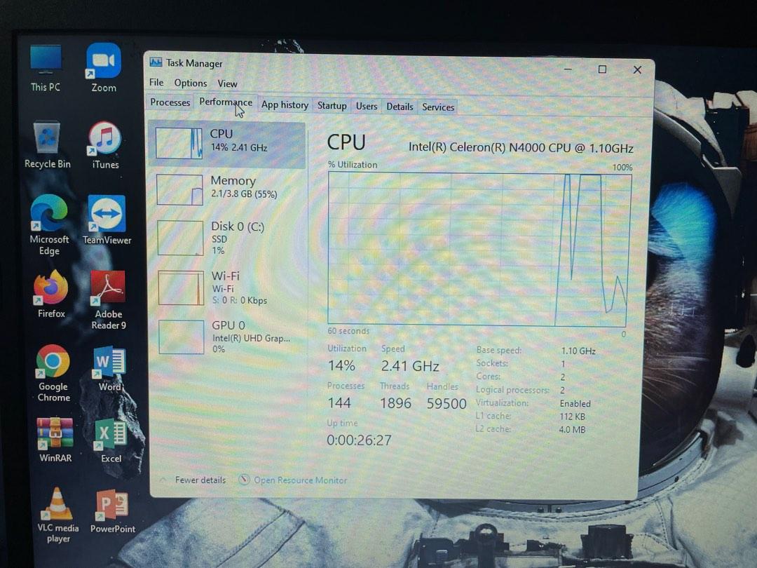 Asus Laptop Intel Celeron N4000 4gb Ram 240gb Ssd Intel Uhd 600