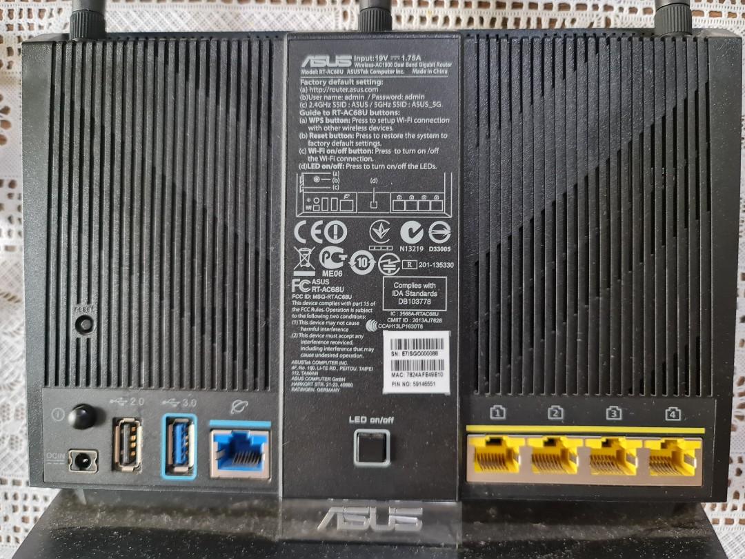 ASUS RT-AC68U Router, Computers & Tech, Parts & Accessories, Networking ...