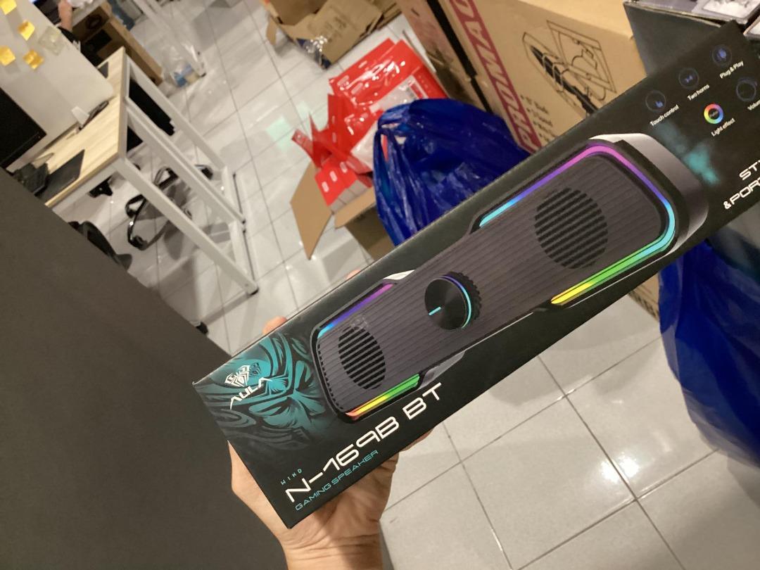Aula N-169B BT 6 Watts Wind RGB Desktop Gaming Speaker with Bluetooth, Audio, Soundbars ...