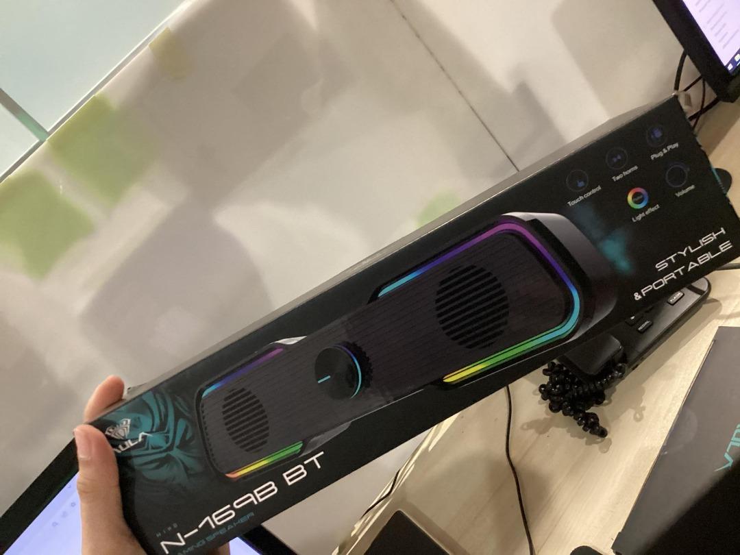 Aula N-169B BT 6 Watts Wind RGB Desktop Gaming Speaker with Bluetooth, Audio, Soundbars ...