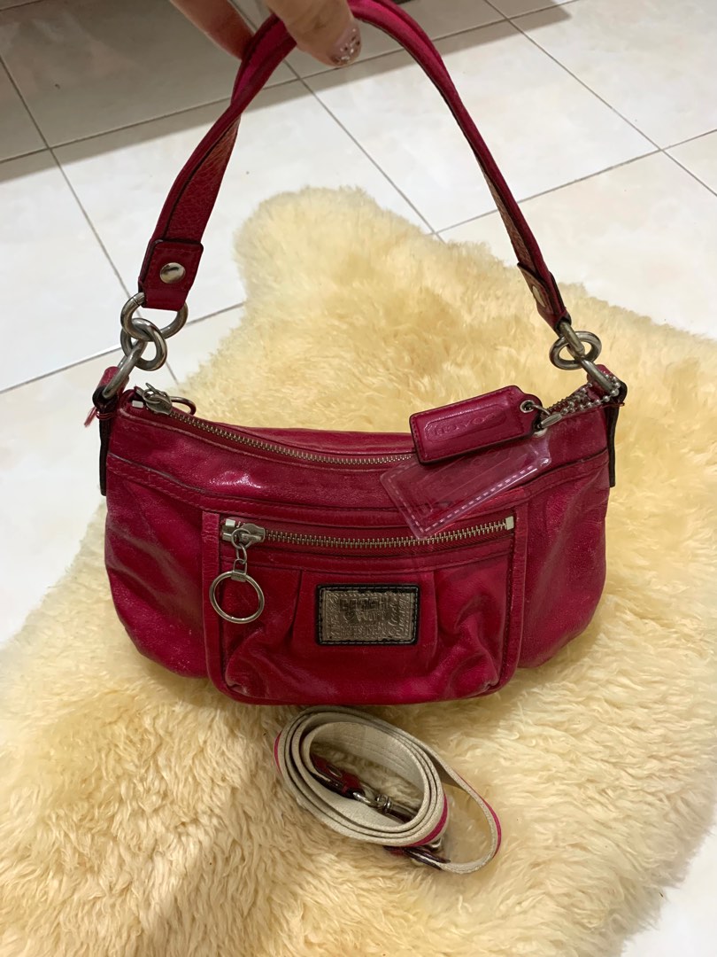 authentic coach poppy two way red, Luxury, Bags & Wallets on Carousell