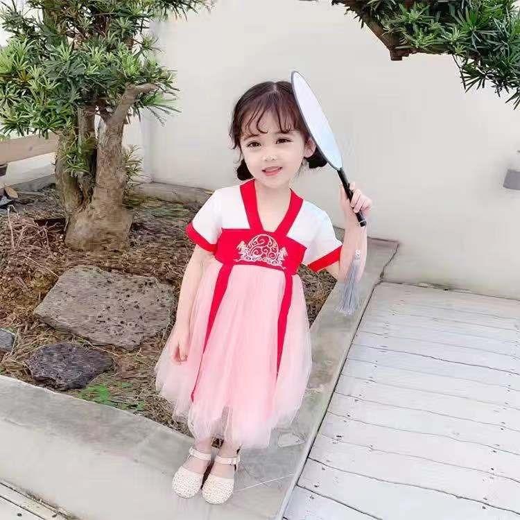 Baby Kids Girl Ancient Chinese Traditional Hanfu Dress White Crane ...