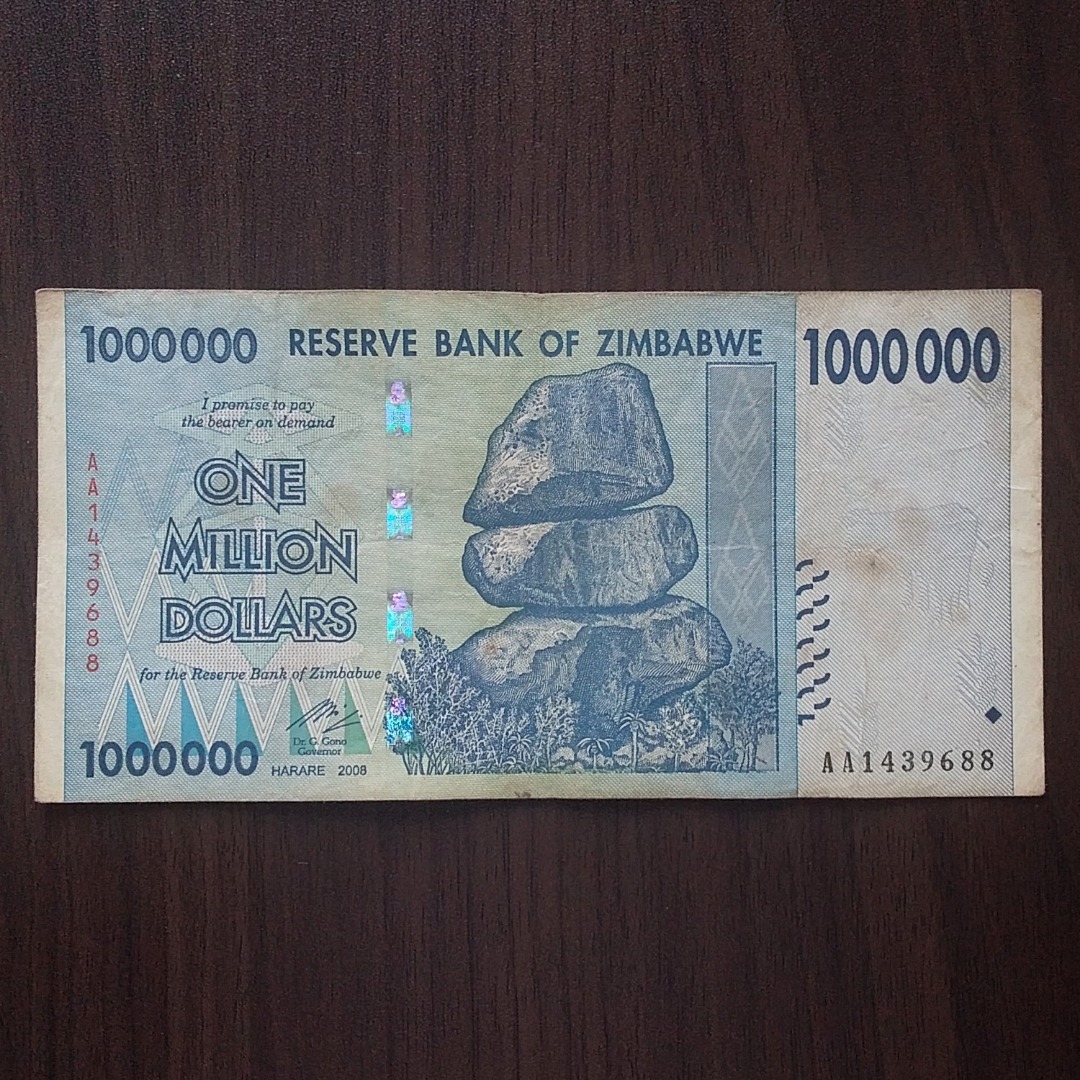 Banknote: Zimbabwe 1 Million Dollars (2008), Hobbies & Toys ...