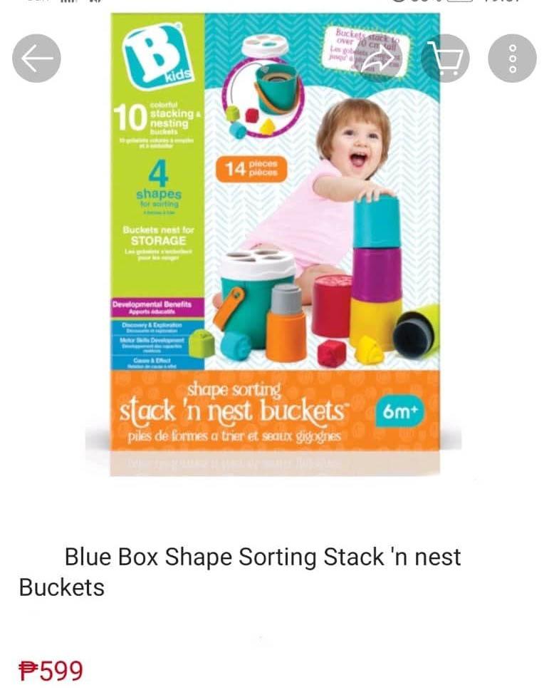BKIDS SHAPE SORTING STACK 'N NEST BUCKETS, Hobbies & Toys, Toys & Games ...
