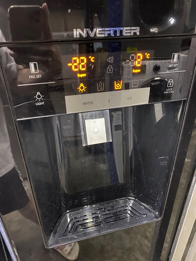 Black Sharp 3Ticks Door in Door Inverter Glass Door Side by Side Fridge ...