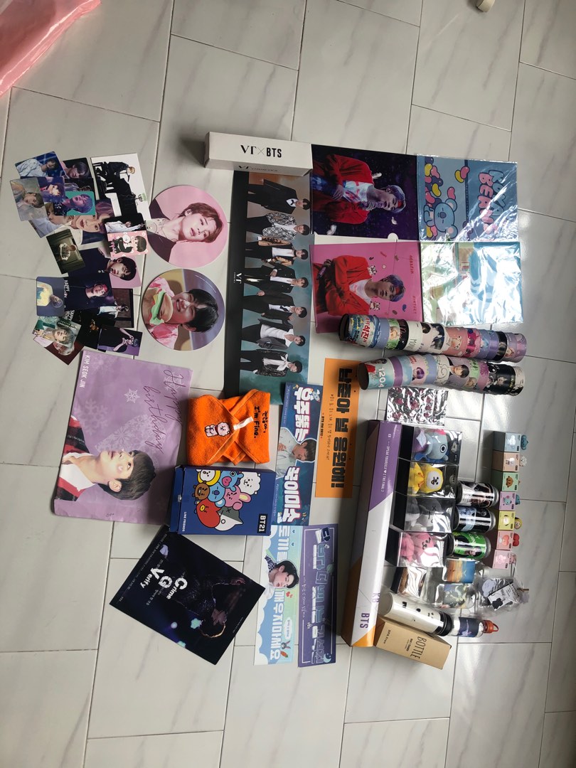 BTS posters, BT21 bag charm, BT21 figurines, BTS postcards, rm jin suga ...
