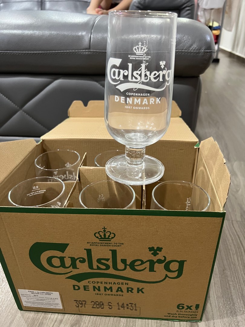 Carlsberg Beer 500ml Glass, Food & Drinks, Other Food & Drinks on Carousell