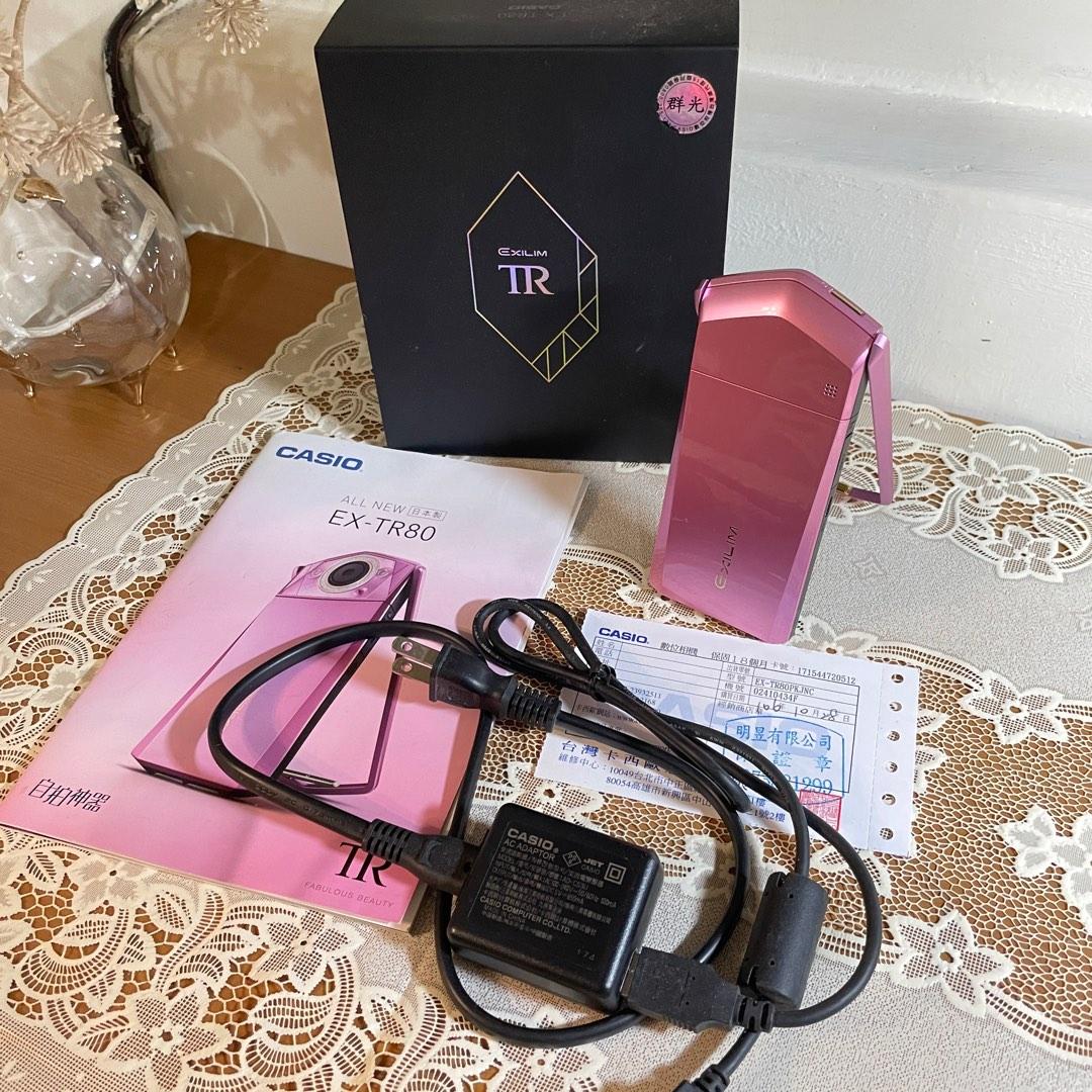CASIO EX-TR80 卡西歐 美肌相機 自拍相機 粉紅色 翻轉相機 藍牙連線相機, 相機攝影, 相機在旋轉拍賣