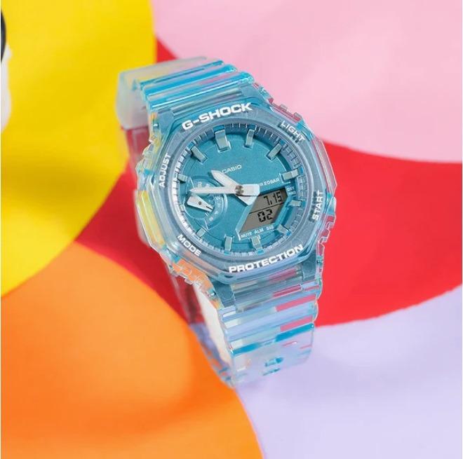 Casio G-Shock GMA-S2100SK-2A Blue Metallic Translucent Designs Octagon ...