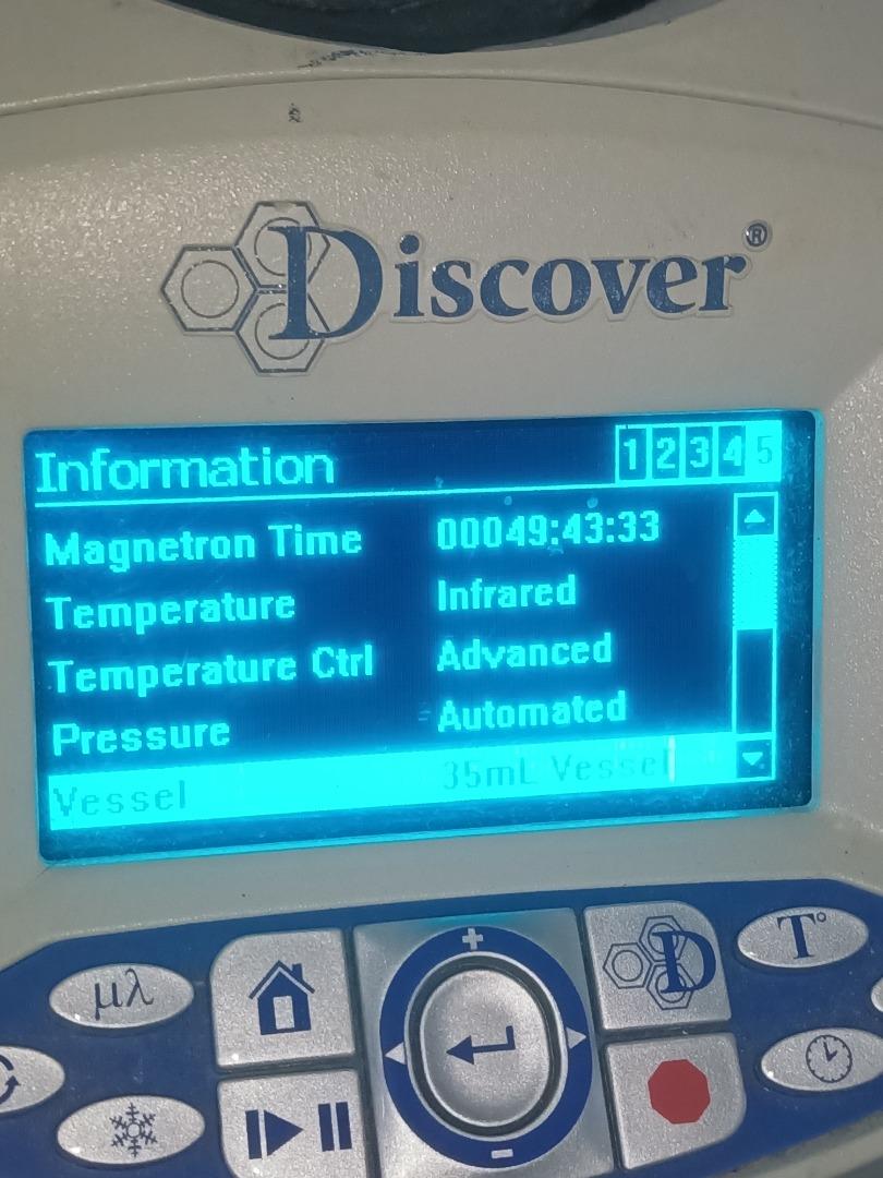 CEM discover-SP Microwave synthesizer 909155 CEM loader v1.19 Discover ...
