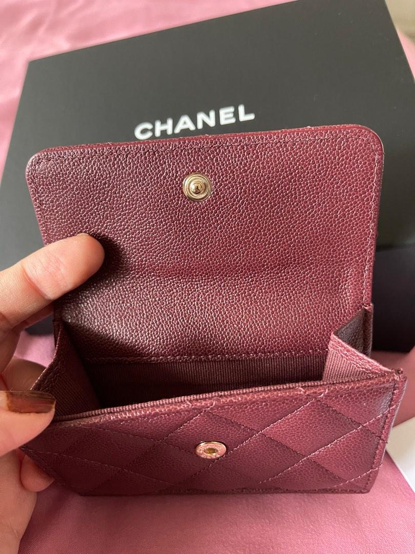 Chanel 22B Big C logo Rare Burgundy Tri-fold wallet, Luxury, Bags ...