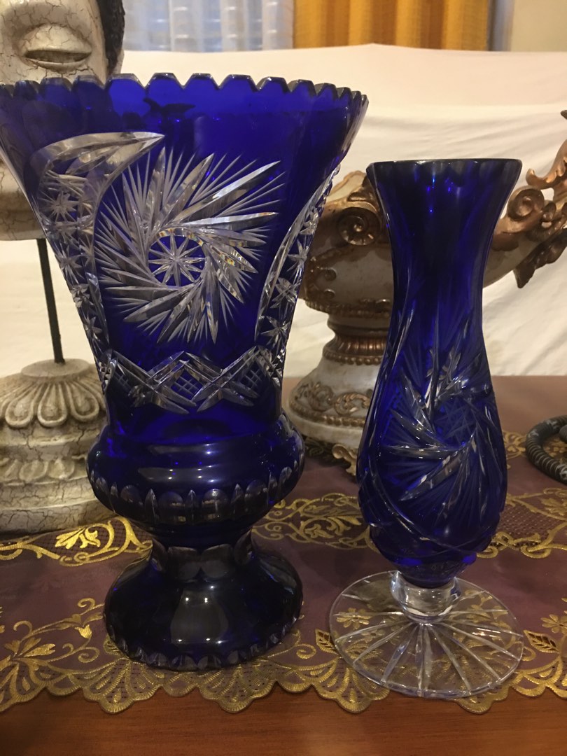 Cobalt blue crystal, Furniture & Home Living, Home Decor, Vases ...