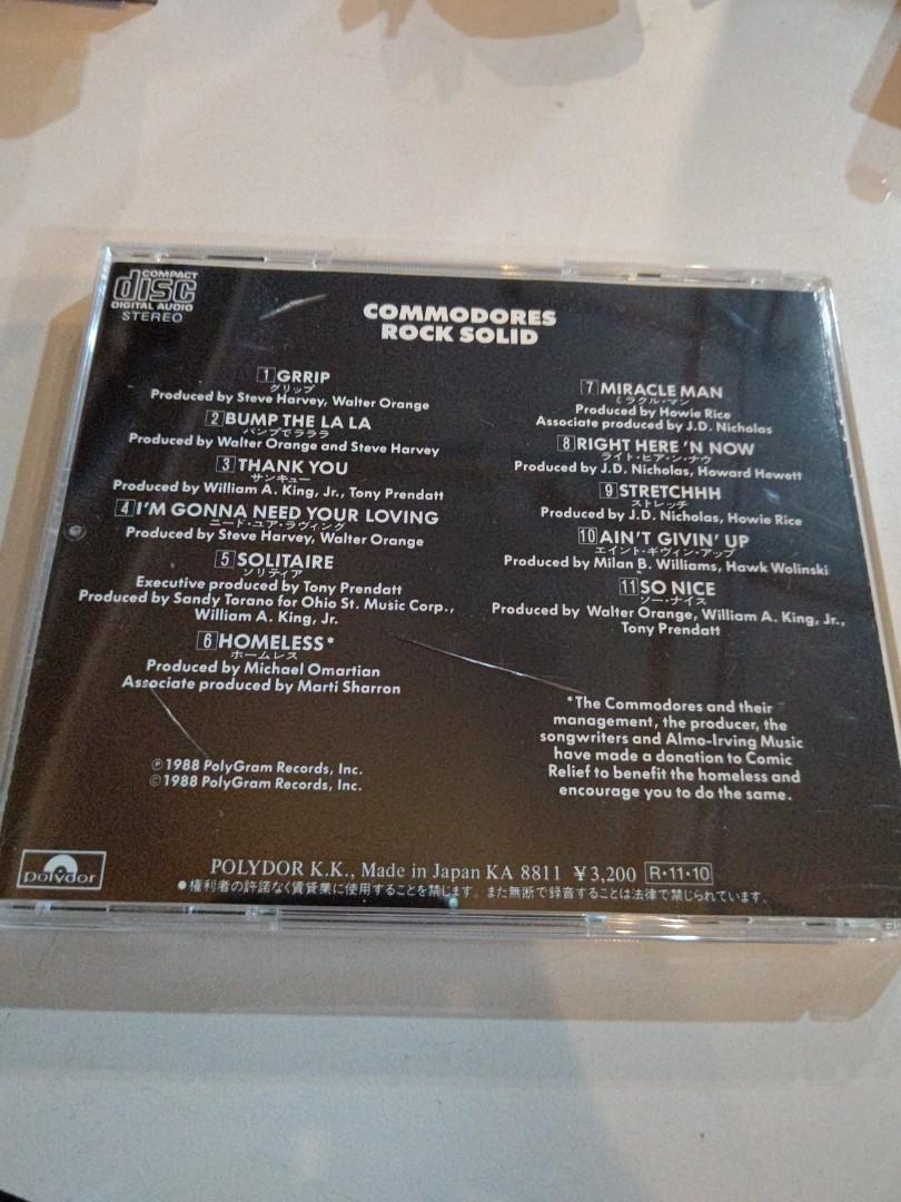 Commodores. Rock solid JAPAN CD 1988 3200YEN, 興趣及遊戲, 音樂樂器 & 配件, 音樂與媒體 ...