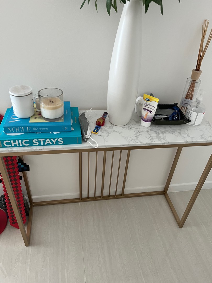 Console table - Man made marble, Furniture & Home Living, Furniture ...