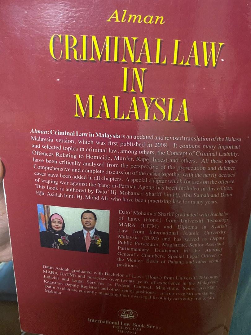 Criminal Law in Malaysia, Hobbies & Toys, Books & Magazines, Textbooks ...