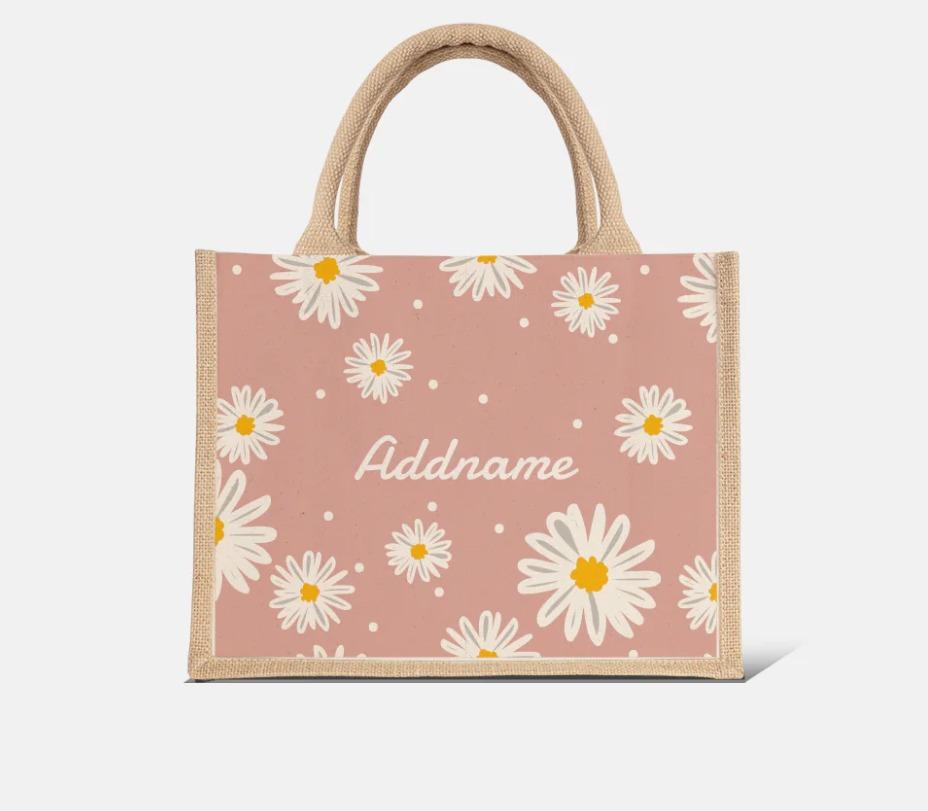 Daisy Maisy Personalised Jute Bag, Women's Fashion, Bags & Wallets ...