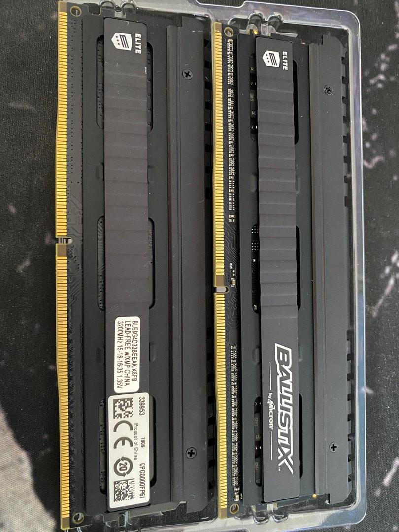 DDR4 16GB (2x8) Crucial Ballistix RAM 3200MHz, Computers & Tech, Parts ...