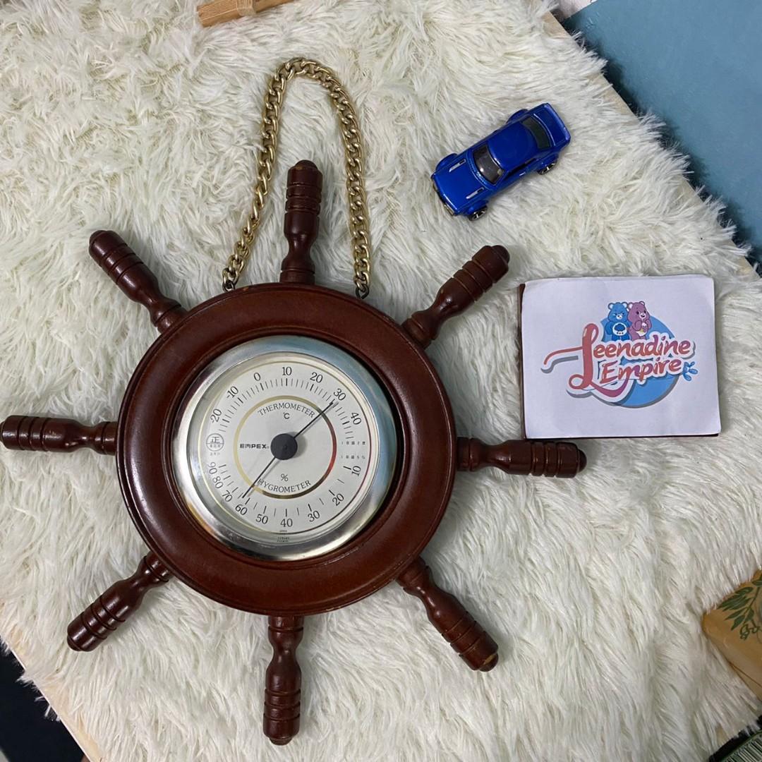 Decoration Wooden Wheel Ship termometer, Furniture & Home Living, Home ...