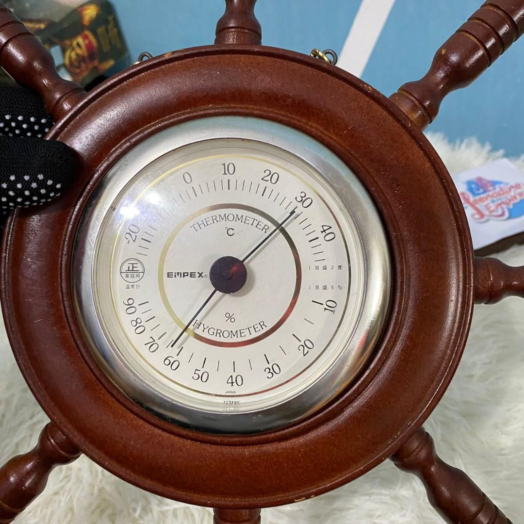Decoration Wooden Wheel Ship termometer, Furniture & Home Living, Home ...