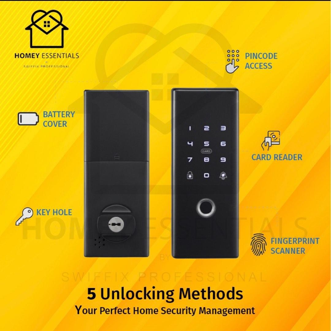 Digital gate lock HDB condo sleek design, Furniture & Home Living ...