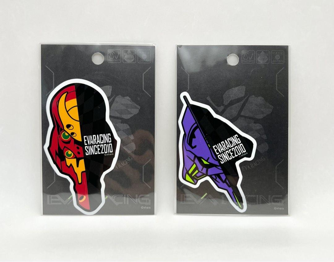 {日本製} Evangelion 新世紀福音戰士 Evaracing 初號機 二號機 耐水耐光貼紙 行李貼紙 共兩款, 興趣及遊戲, 手作 ...