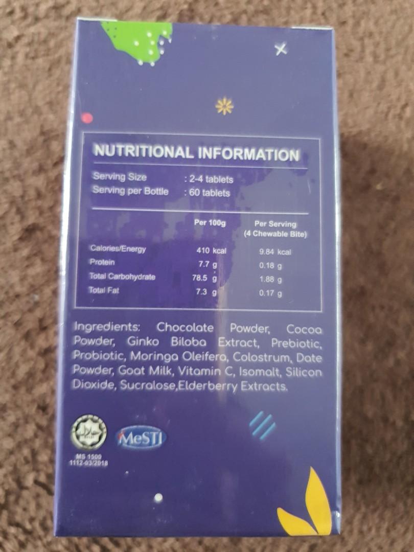 Excel Hana Chocolate Chewable Tablets, Health & Nutrition, Health ...