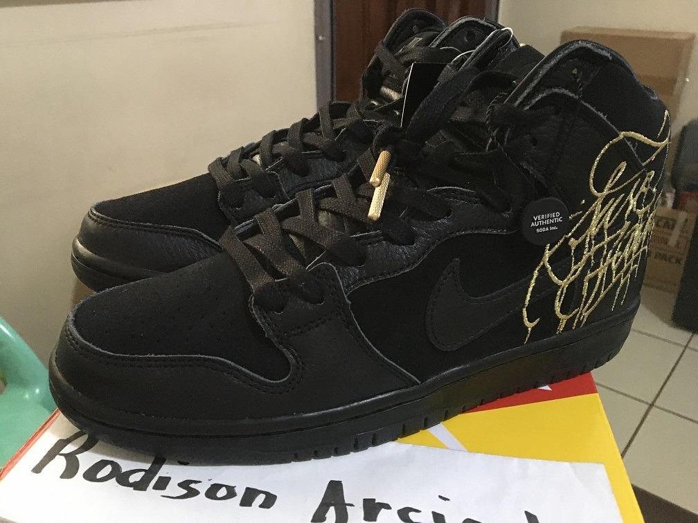 FAUST X NIKE SB DUNK HIGH BLK AND METALLIC GOLD SIZES 8 AND 9 BNDS, Men ...