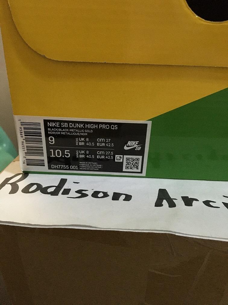 FAUST X NIKE SB DUNK HIGH BLK AND METALLIC GOLD SIZES 8 AND 9 BNDS, Men ...