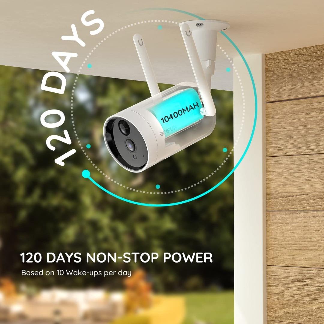 FR CCTV Camera Wireless, BOIFUN 1080P Resolution, 10400mAh Rechargeable ...