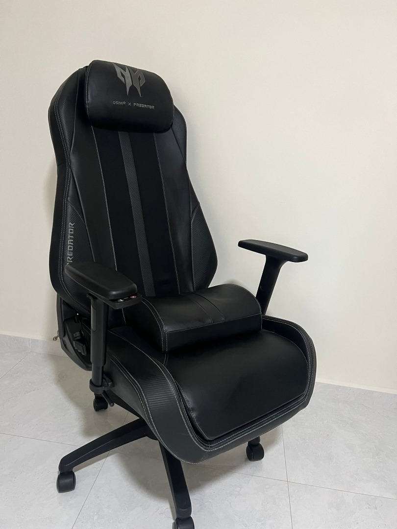 Full Black OSIM x Predator Gaming Massage Chair, Furniture & Home ...