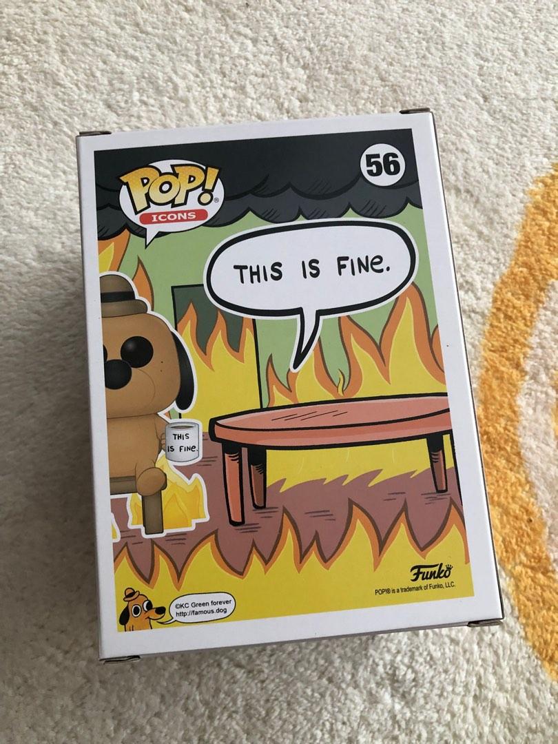 Funko Pop Meme This is Fine Dog Mascot Toy Collectible Icons, Hobbies ...