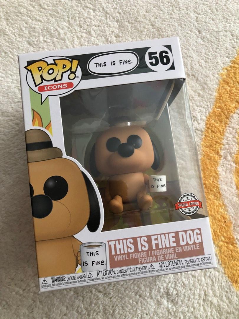 Funko Pop Meme This is Fine Dog Mascot Toy Collectible Icons, Hobbies ...