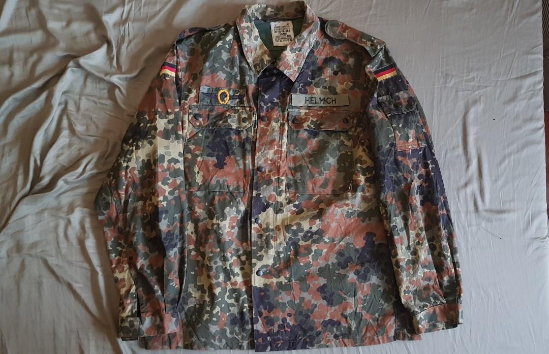 German Flecktarn Camo Paratrooper BDU Coat with patches, Men's Fashion ...