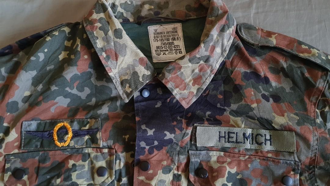 German Flecktarn Camo Paratrooper BDU Coat with patches, Men's Fashion ...