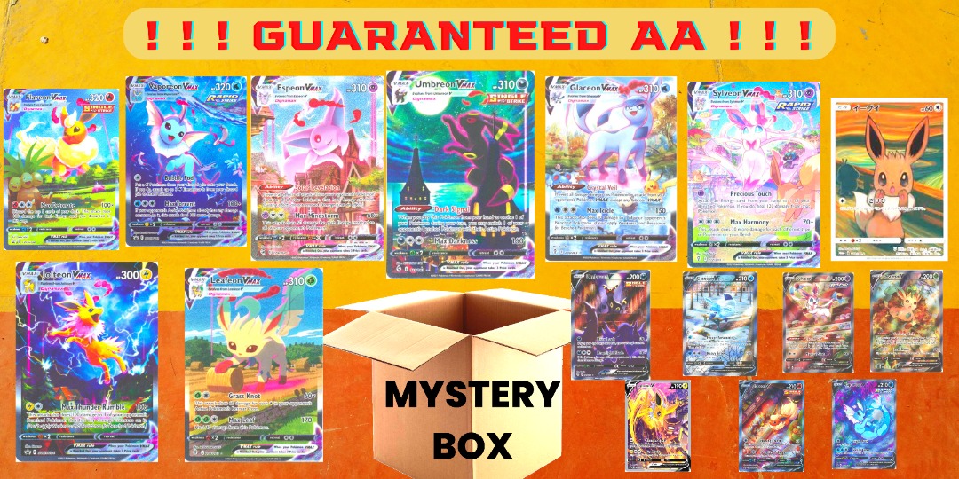 GUARANTEED AA Eeveelutions Mystery Box - Umbreon Sylveon Espeon Glaceon ...
