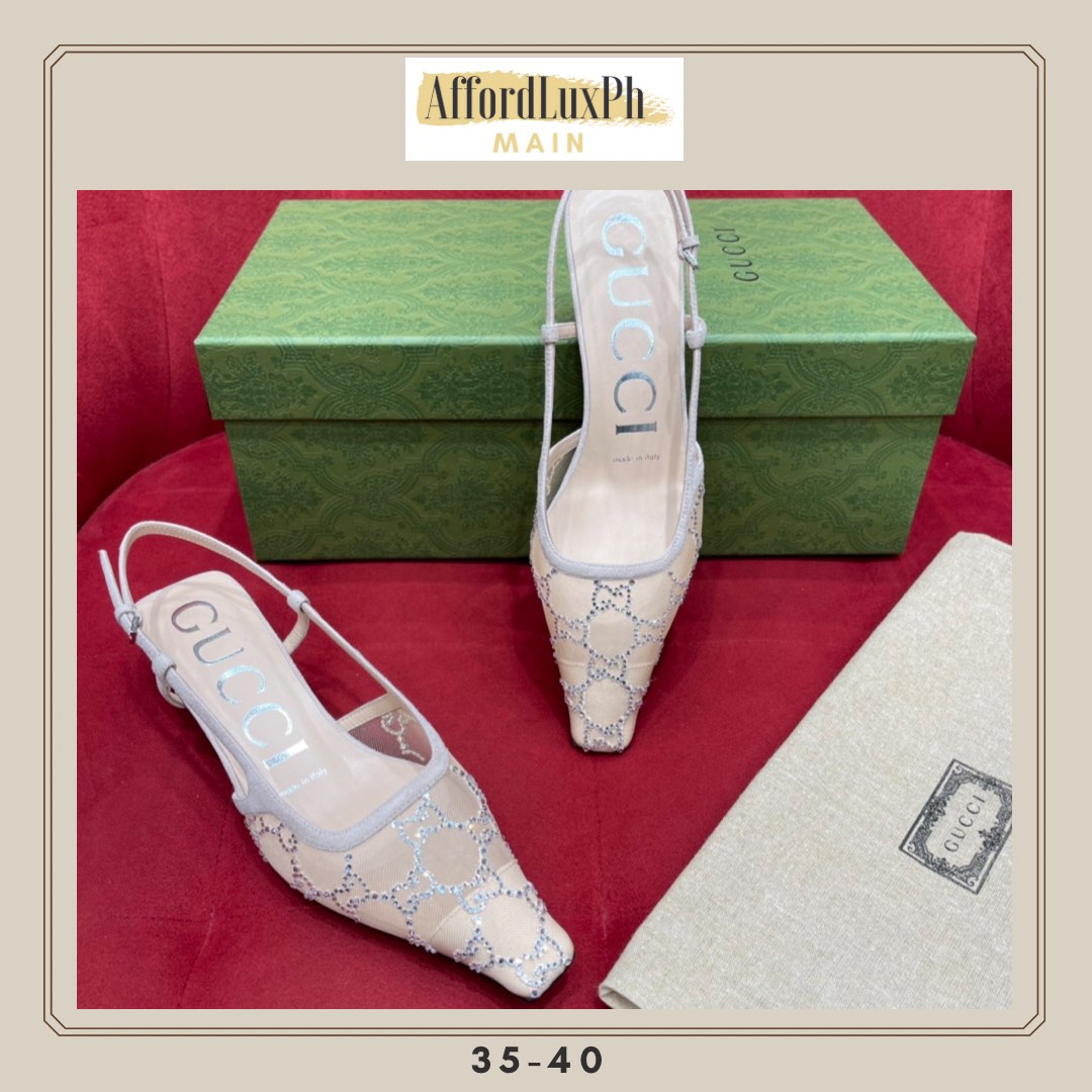 Gucci Mesh Slingback, Women's Fashion, Footwear, Heels on Carousell