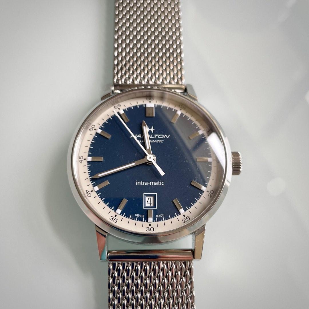 Hamilton Intra-matic Automatic - Blue Dial, Men's Fashion, Watches ...