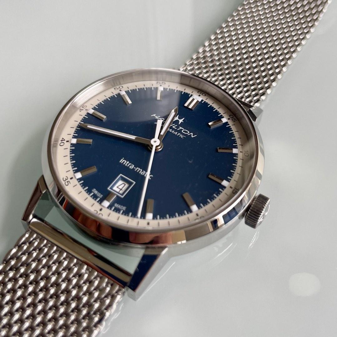 Hamilton Intra-matic Automatic - Blue Dial, Men's Fashion, Watches ...