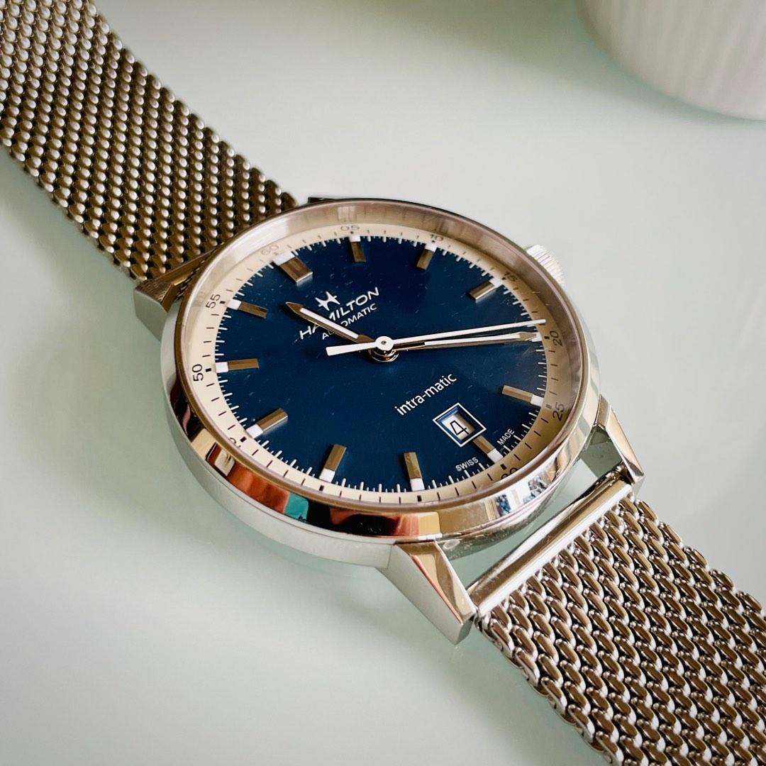 Hamilton Intra-matic Automatic - Blue Dial, Men's Fashion, Watches ...