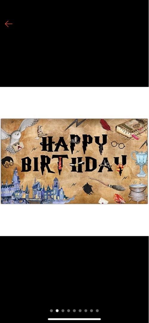 Harry Potter theme birthday banner, Furniture & Home Living, Home Decor ...