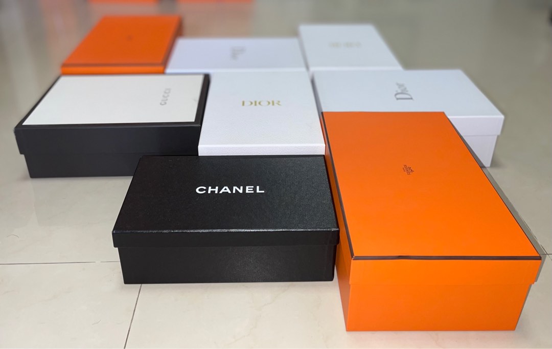 Hermes box various sizes and some other branded shoe box, Luxury ...