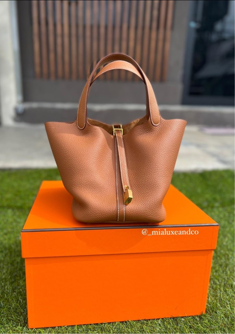 HERMES PICOTIN 22 GOLD GHW, Luxury, Bags & Wallets on Carousell