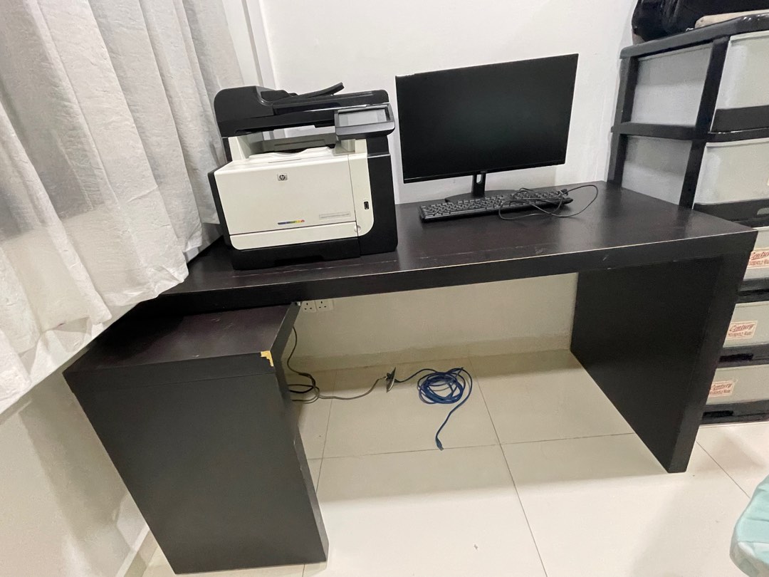 Ikea MALM desk with pull-out panel, Furniture & Home Living, Furniture ...