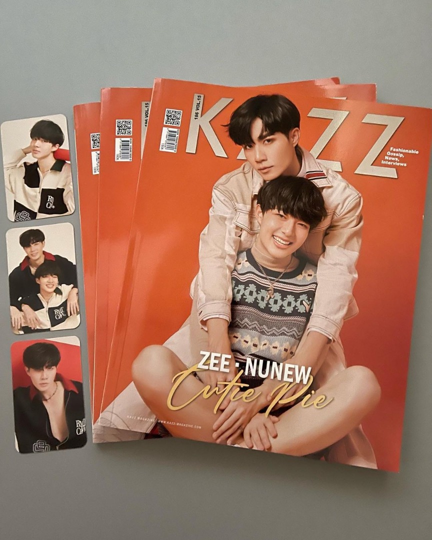 Kazz 雜誌 Set (3本 雙封面 + 3張 photocard) Zee Pruk NuNew ZeeNuNew ZeePruk ...