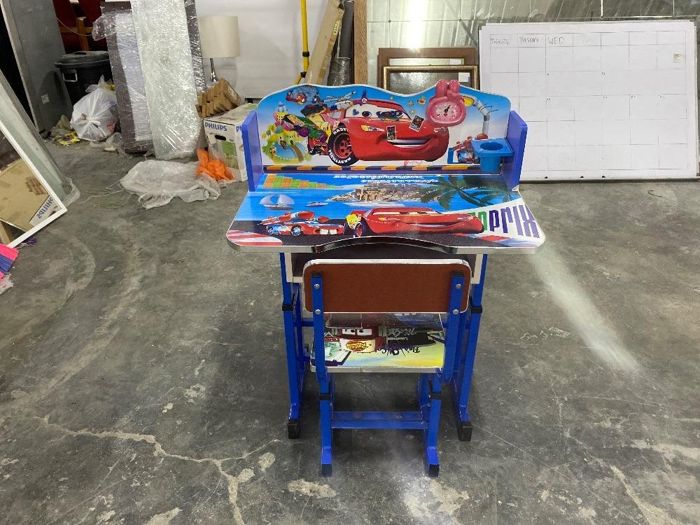 Kids Car Theme Study Desk Blue Colour Set with Chair / Set Meja Belajar ...