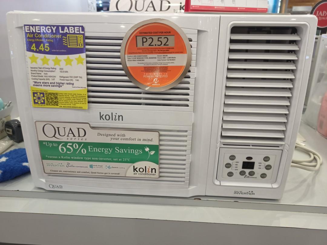 KOLIN QUAD SERIES FULL DC INVERTER WINDOW TYPE, TV & Home Appliances ...