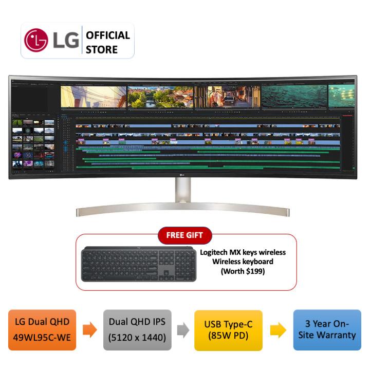 LG 49WL95C-WE 49'' UltraWide Monitor Dual QHD (5120 x 1440) USB Type-C ...
