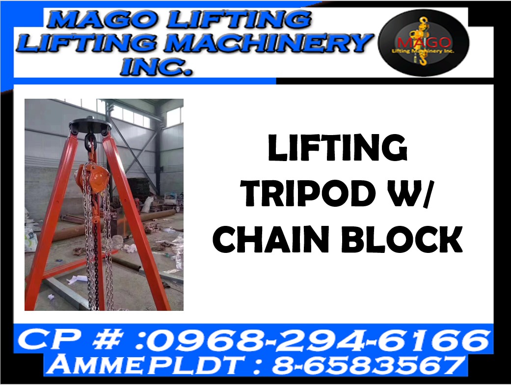 Lifting Tripod w/ Chain Block, Commercial & Industrial, Construction ...