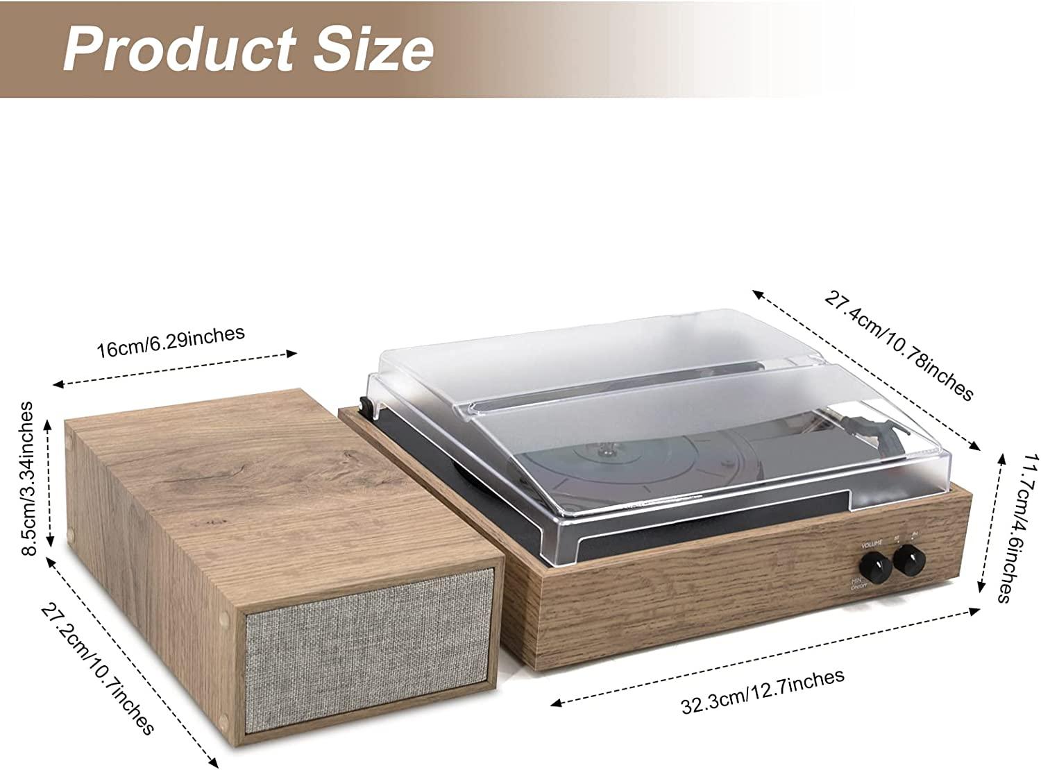 LP&No.1 Bluetooth Turntable Hi-fi System with Bookshelf Speakers, 3 ...