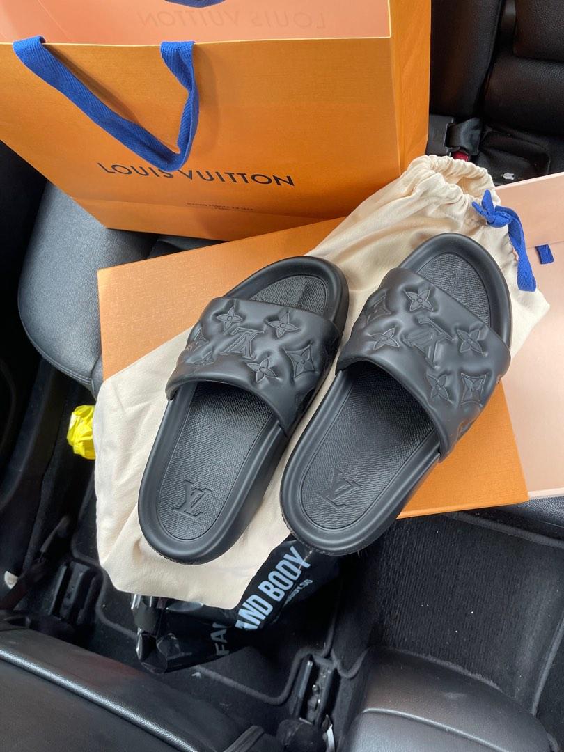 LV slides, Luxury, Sneakers & Footwear on Carousell